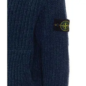 Stone Island Logo Zipped And Hooded Sweater