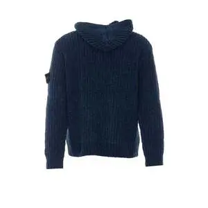 Stone Island Logo Zipped And Hooded Sweater