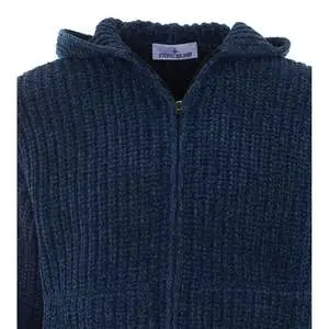 Stone Island Logo Zipped And Hooded Sweater
