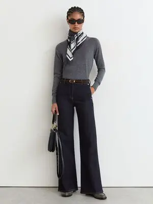 REISS Addie Cotton-lyocell Wide-leg Jeans