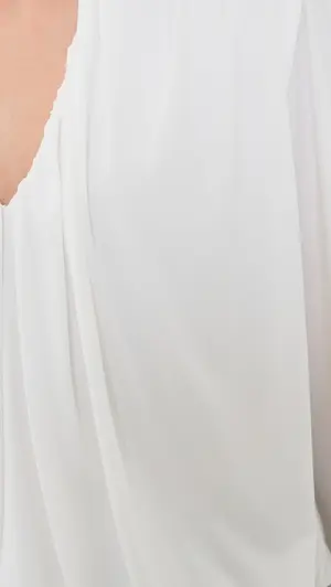 Vince V Neck Bubble Top - Ivory