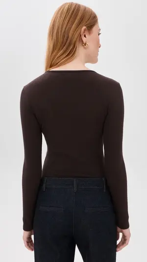 L'Agence Elara Scoop Neck Thong Bodysuit