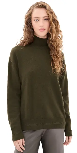 Tanya Taylor Tipper Cashmere Turtleneck Sweater - Army