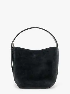 TOTEME Small Belted Suede Handbag - Black