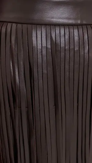 SIMONMILLER Za Za Faux Leather Fringe Skirt