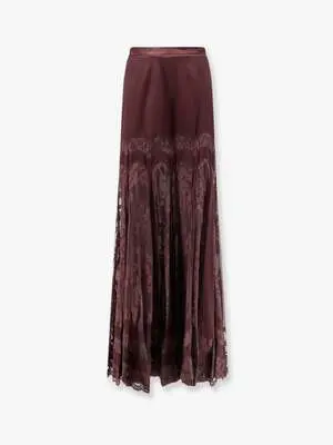 Zimmermann Zimmermann Women Valiant Silk And Lace Blend Long Skirt Multicolor