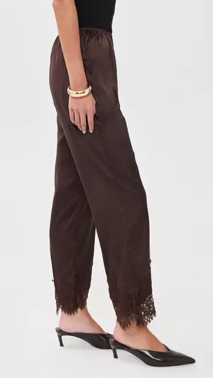 BAILEY ROSE Lace Trim Pants