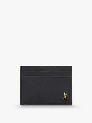 Saint Laurent Tiny Cassandre Textured Leather Card Holder - Multicolor