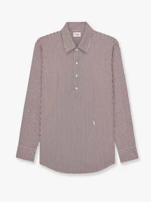 Saint Laurent Cassandre Cotton Shirt With Striped Pattern - Multicolor