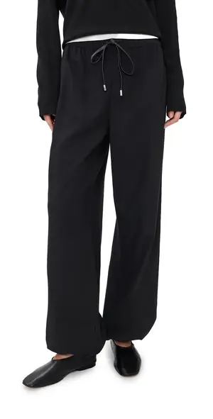 Vince Soft Flannel Drawstring Pants - Black