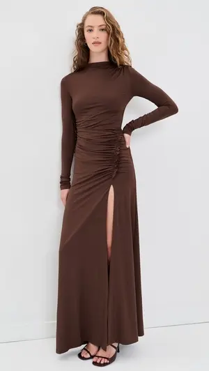 SEVEN WONDERS Lila Ruched Maxi Dress