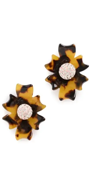Lele Sadoughi Crystal Button Earrings