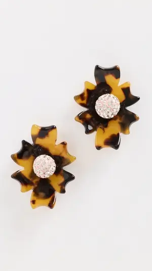 Lele Sadoughi Crystal Button Earrings