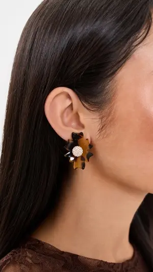 Lele Sadoughi Crystal Button Earrings