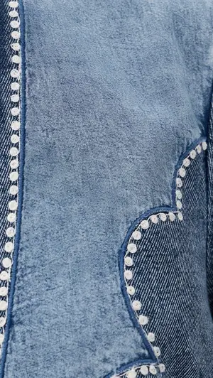 ALEMAIS Jesse Denim Applique Mini Dress