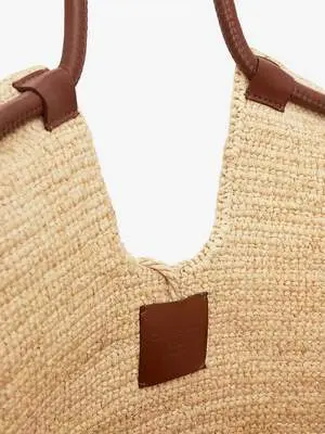 Zimmermann Goldentime Raffia Shoulder Bag With Ruffles