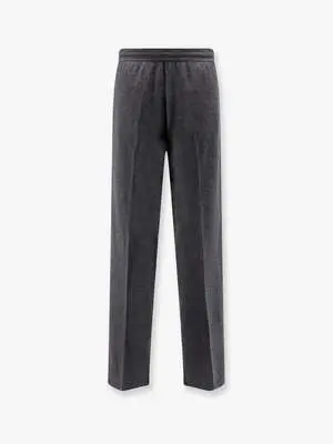 Gucci Wool Leisure Trousers With Web Insert - Gray