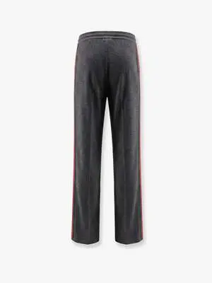 Gucci Wool Leisure Trousers With Web Insert - Gray