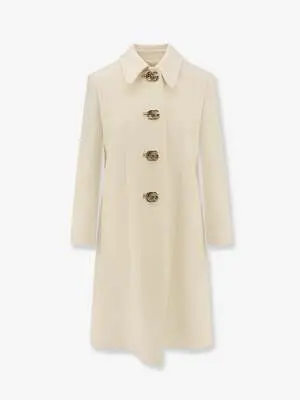 Gucci White Wool Crãªpe Coat - Multicolor