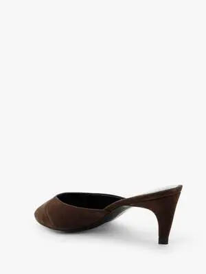 JUDE Suede Cave Mule Sandals - Brown