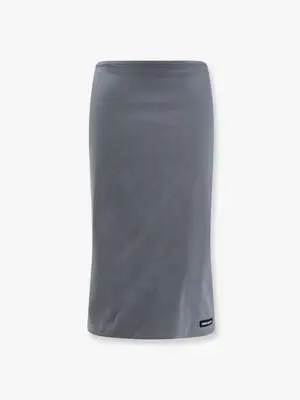 Miu Miu Cotton Blend Midi Skirt
