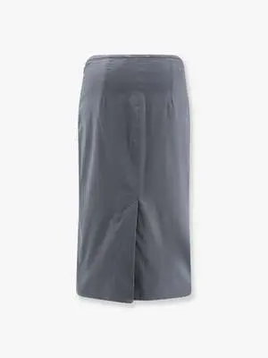 Miu Miu Cotton Blend Midi Skirt - Multicolor