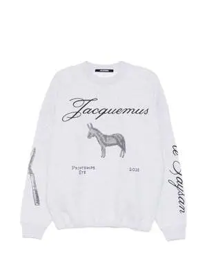Jacquemus Jacquard Sweatshirt With Graphic Print - Gray