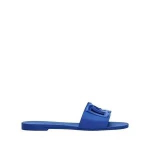 Dolce & Gabbana Dg Logo Rubber Beachwear Slide Sandals - Blue