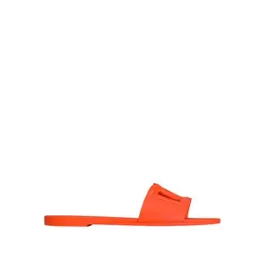 Dolce & Gabbana Dg Logo Rubber Beachwear Slide Sandals - Orange