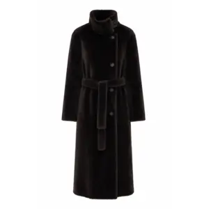 Brunello Cucinelli Shearling Coat With Belt And Monile