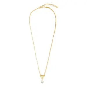 FERRAGAMO Gancini Pearl Pendant Necklace - Gold