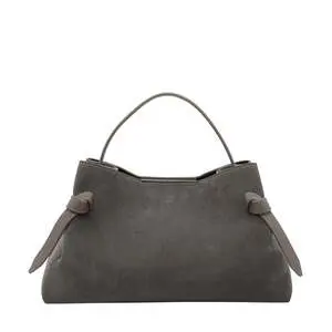 Yuzefi Suede Gyoza Handbag - Gray