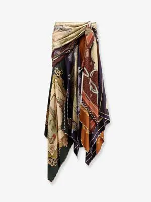 Zimmermann Valiant Draped Scarf Silk Long Skirt - Multicolor