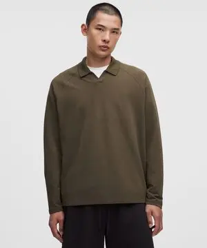 Lululemon Buttery Loopback Collared Long-sleeve Shirt - Olive Brown