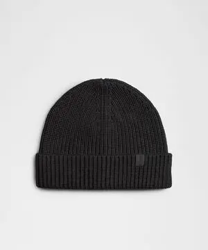 Lululemon Close-fit Wool-blend Ribbed Knit Beanie Black