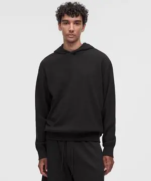 Lululemon Cotton-blend Relaxed-fit Waffle Knit Hoodie - Black