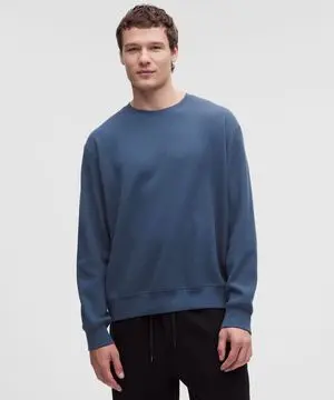 Lululemon Cotton-blend Waffle-knit Long Sleeve - Blue Twill