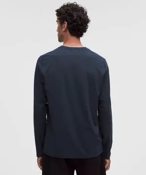 Lululemon Everyday Cotton-blend Classic Long-sleeve T-shirt - True Navy