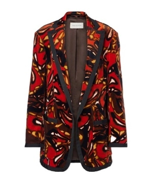 Dries Van Noten Printed Cotton-blend Blazer - Brown