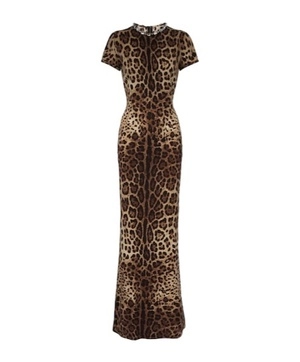 Dolce & Gabbana Embellished Leopard-print Silk-blend Gown