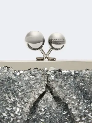 Max Mara Targa Embellished Clutch Bag