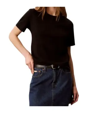 Calvin Klein Logo-embroidered T-shirt - Black