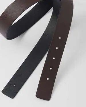 Prada Reversible Saffiano Leather Belt Strap