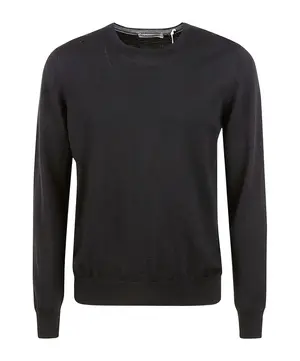 GRAN SASSO Crew-neck Wool Sweater - Black