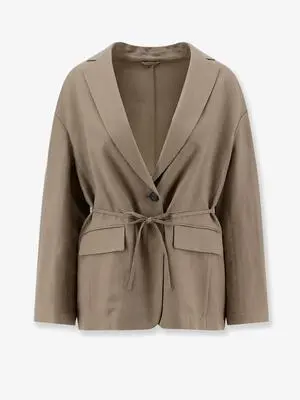 Brunello Cucinelli Viscose And Linen Blend Blazer - Multicolor