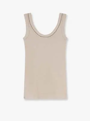 Brunello Cucinelli Stretch Cotton Tank Top - Multicolor