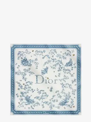 Dior Silk Scarf With Toile De Jouy Clover 90 Pattern - Multicolor