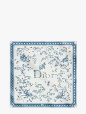 Dior Silk Scarf With Toile De Jouy Clover 90 Pattern - Multicolor