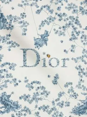 Dior Silk Scarf With Toile De Jouy Clover 90 Pattern - Multicolor