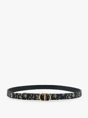 Dior Cd Icon Leather And Canvas Belt - Multicolor